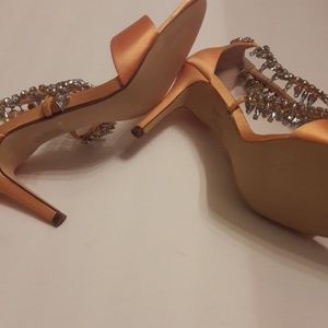 Ashro | Shoes | Ashro Gold Rhinestone Open Toeheels | Poshmark